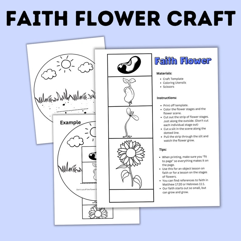 Faith Lesson | Sunday School Craft | Faith Flower Craft | Faith Sunday ...