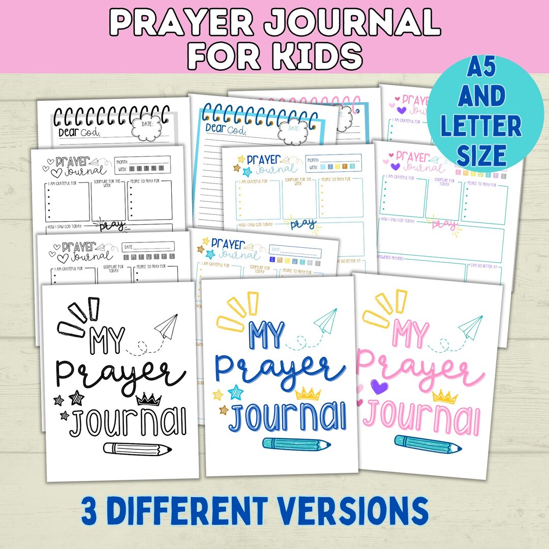 Kids Prayer Journal Printable: Daily & Weekly Pages (PDF Download ...