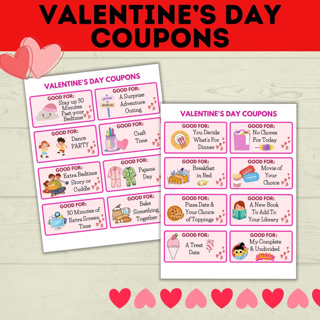 Valentine's Day Coupons for Kids | Kids Coupons | Valentine's Day Gift ...