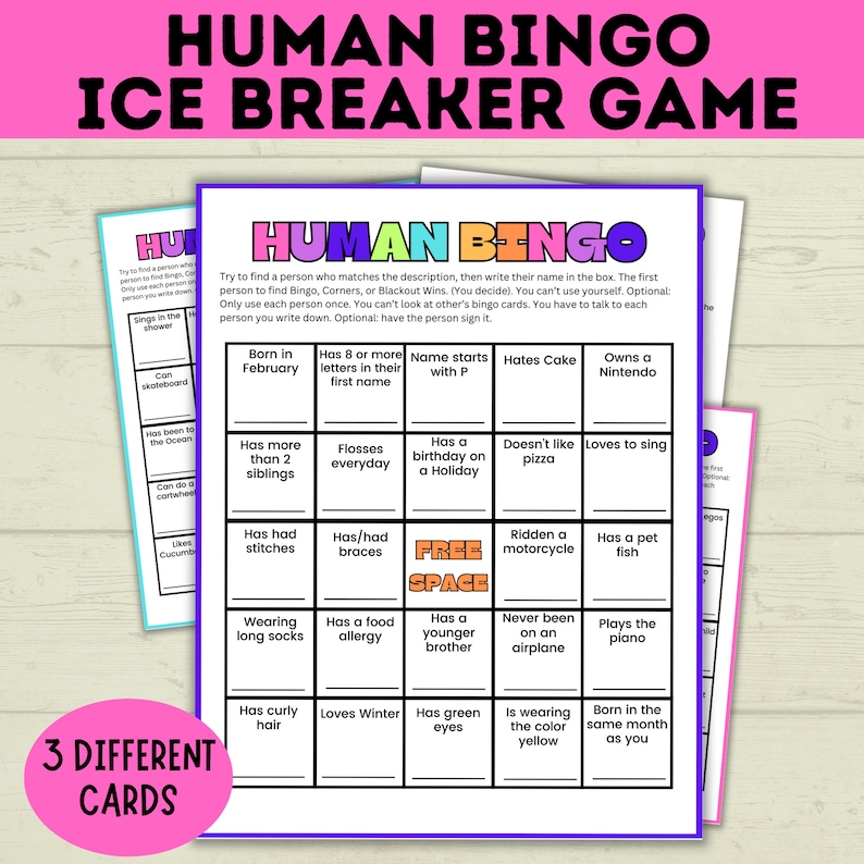 Kids Bingo | Human Bingo | Ice Breaker Bingo | Get to Know You Bingo ...