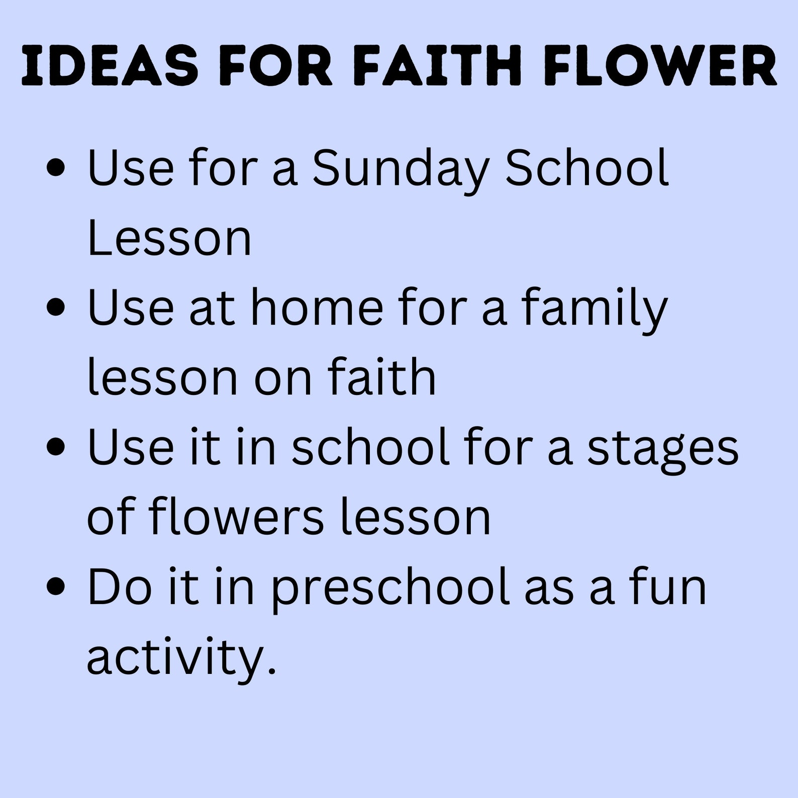 Faith Lesson | Sunday School Craft | Faith Flower Craft | Faith Sunday School Lesson | Faith ...