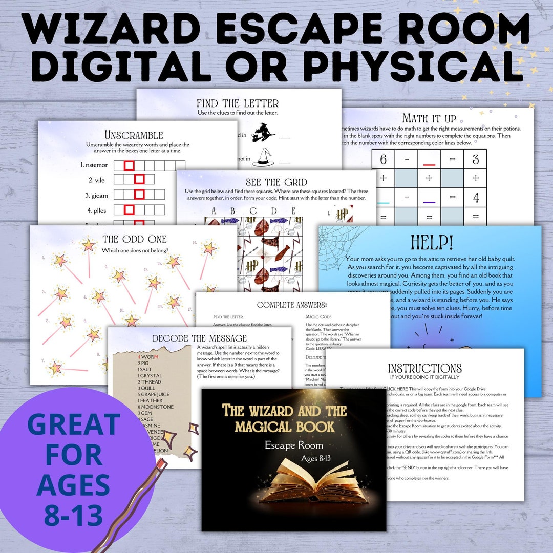 Wizard Escape Room for Kids 8-13 | Kids Escape Room | Digital Escape ...