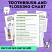 Toothbrush Chart for Kids | Flossing Chart | Brushing Teeth Reward ...