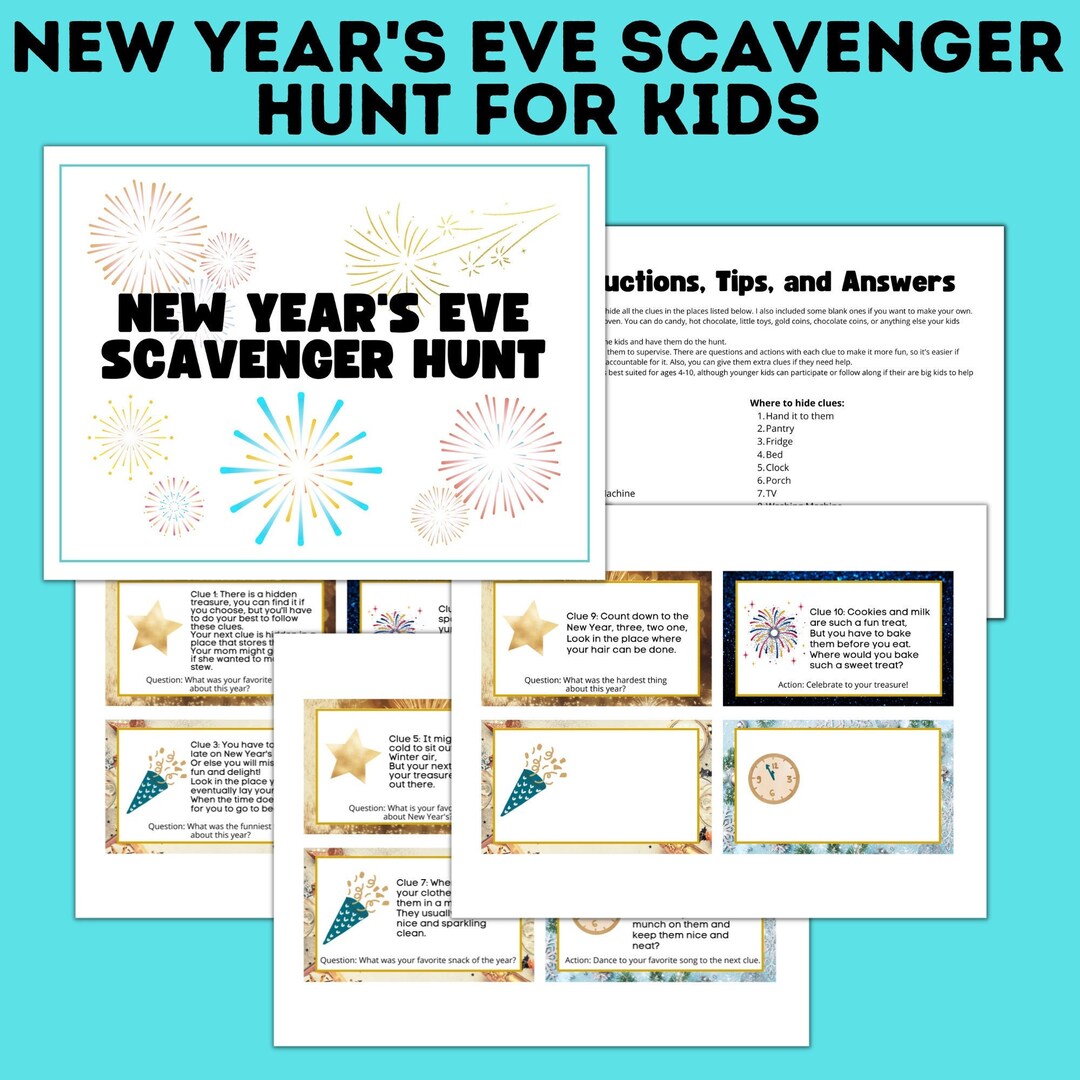 New Year's Eve Scavenger Hunt for Kids and Family | New Year's Eve ...