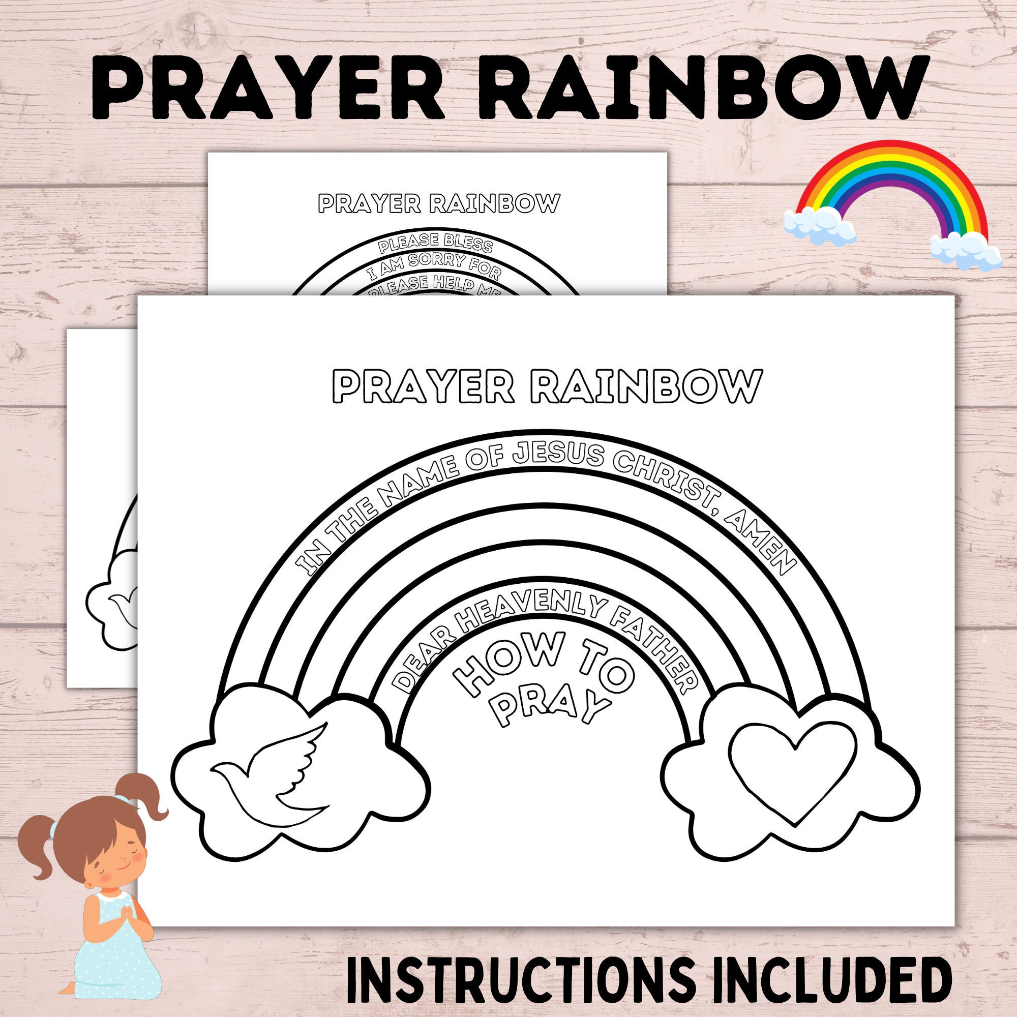 Prayer Rainbow | Prayer Craft | Prayer Activity | Prayer Worksheets ...
