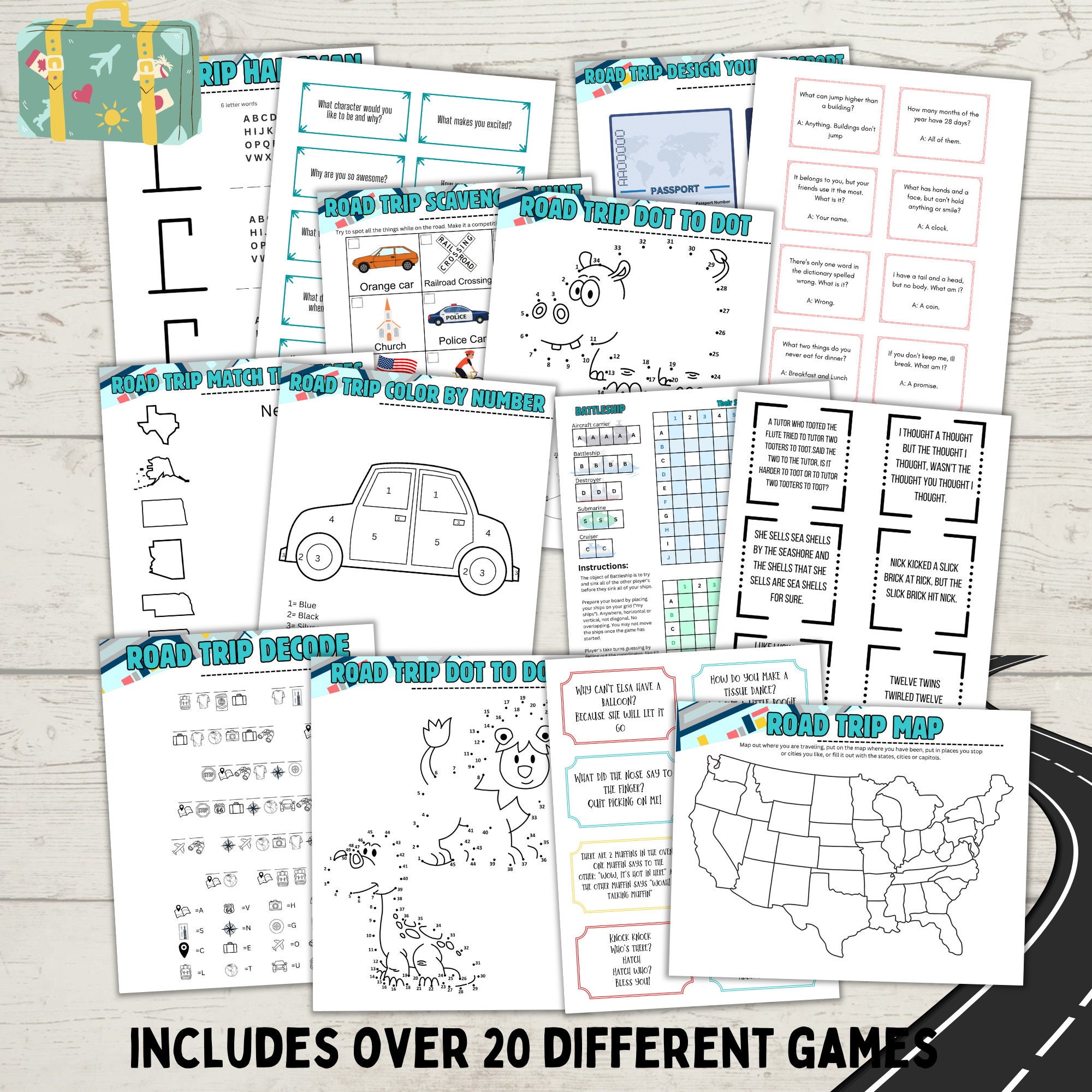 Road Trip Games | Road Trip Bundle | Road Trip Printables for Kids ...