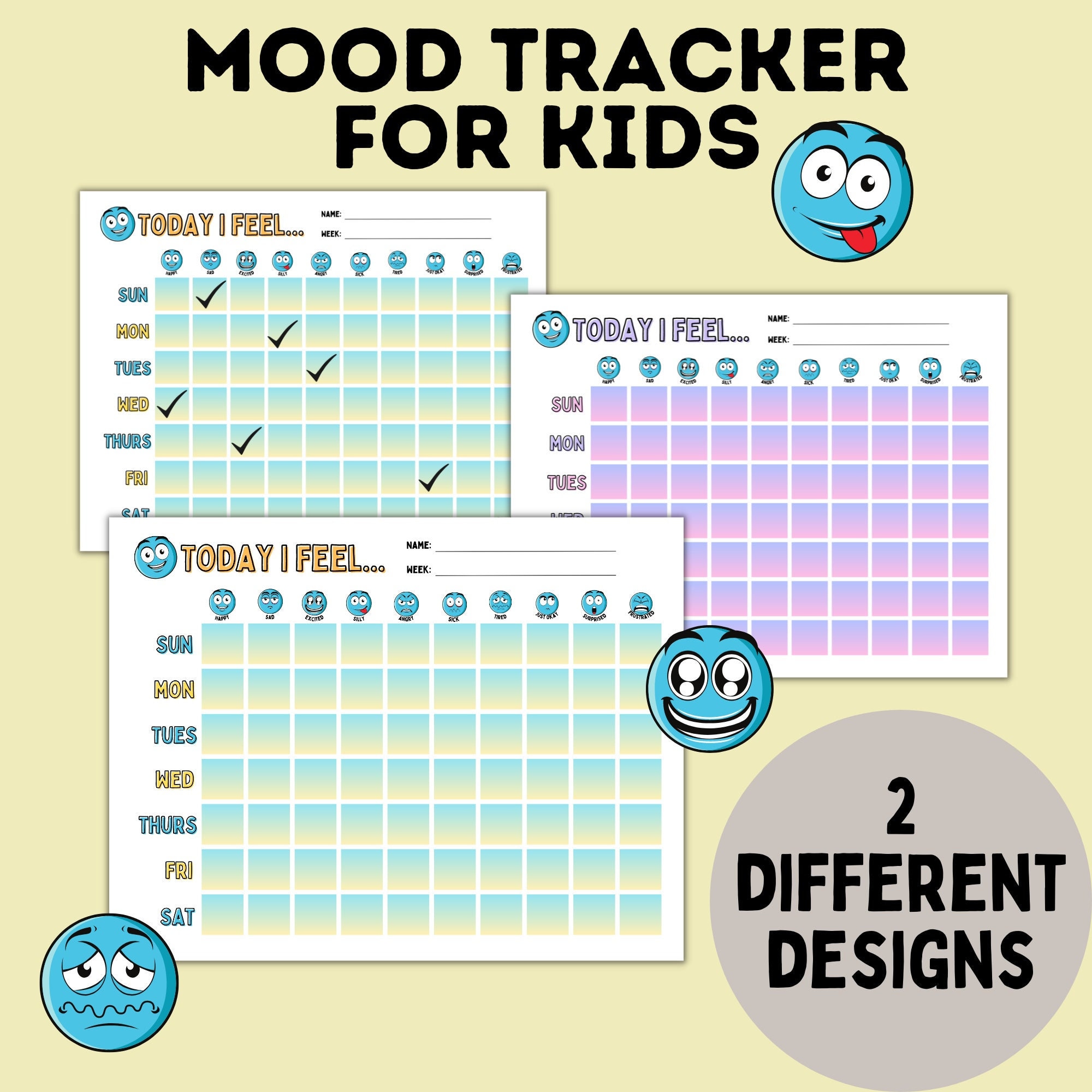 Kid's Mood Tracker | Track Mood | Mood Calendar | Mood Chart | Emotions ...