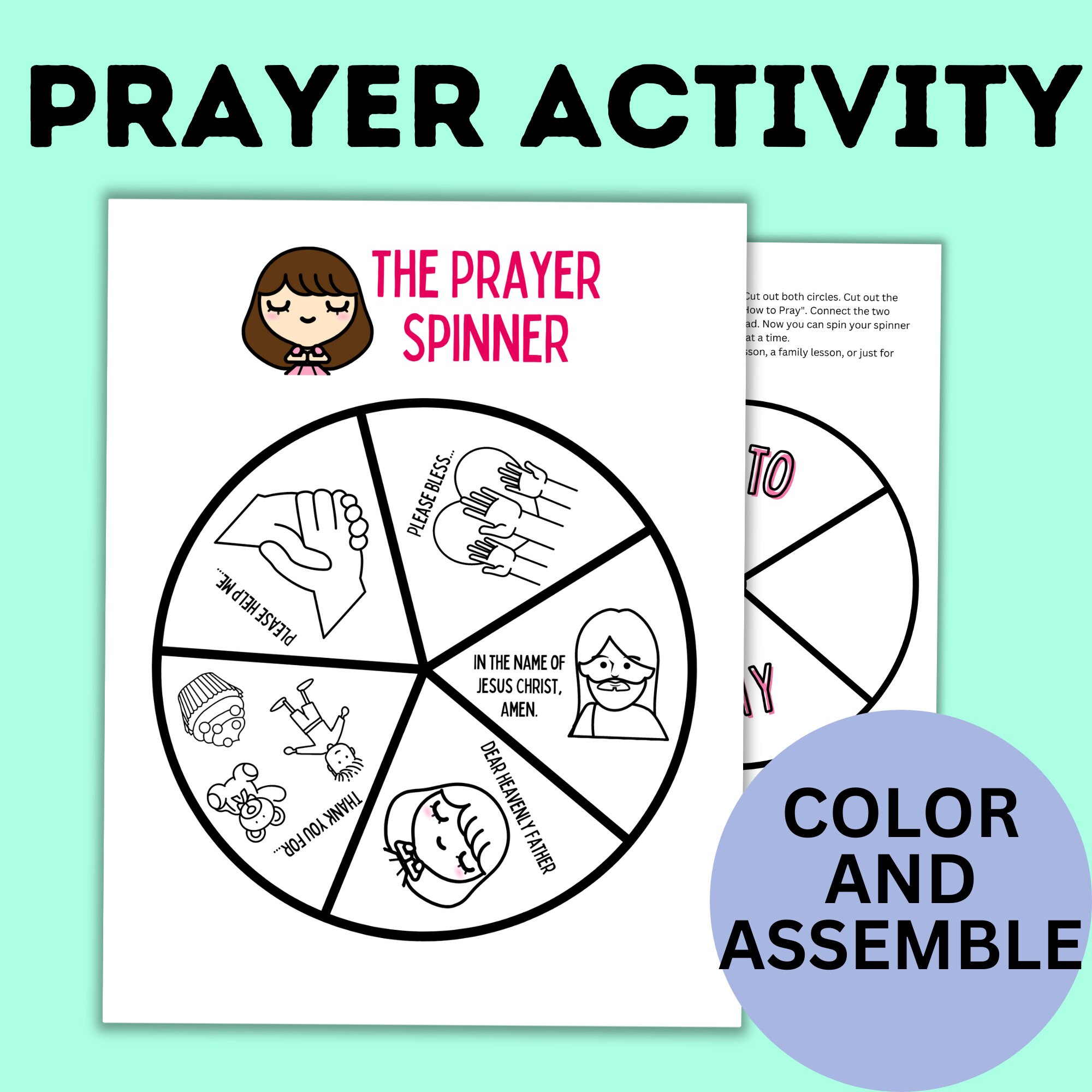 How to Pray Prayer Spinner for Kids Teach Kids How to Pray - Etsy