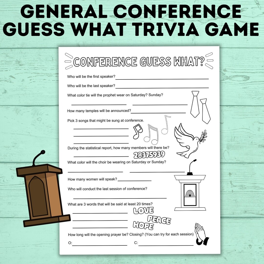 General Conference Guessing Game for Kids | General Conference Trivia ...