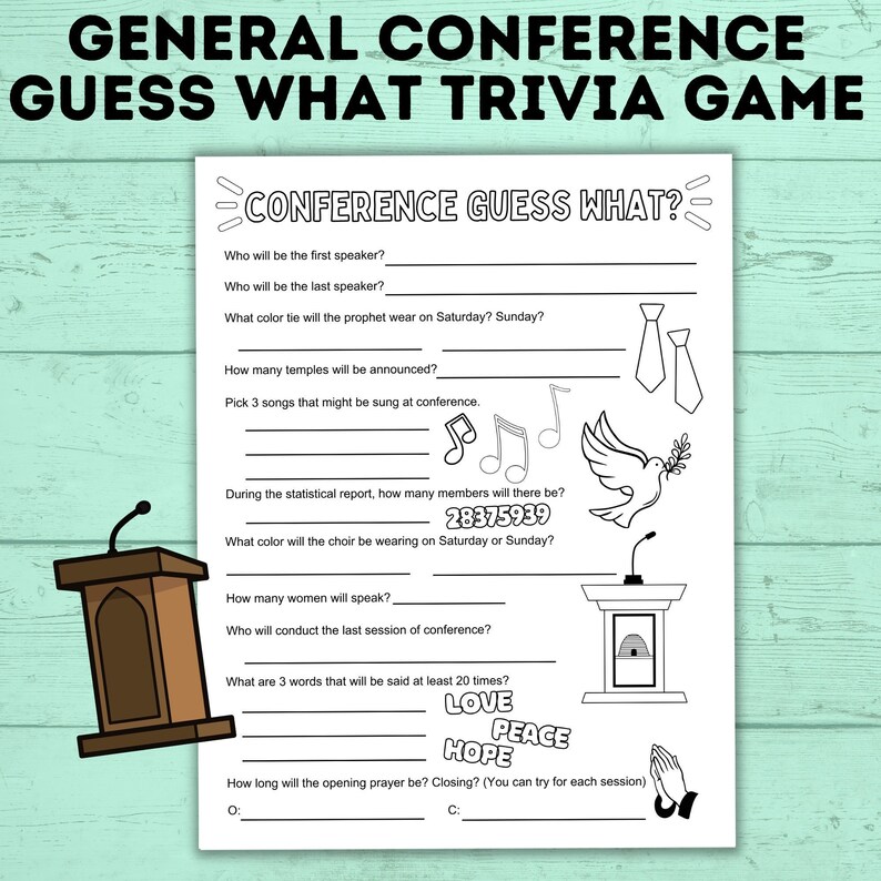 General Conference Guessing Game for Kids | General Conference Trivia ...