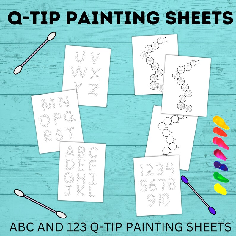 Qtip Painting | Qtip Printable | Painting With Kids Craft | Preschool ...