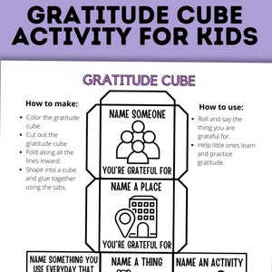Gratitude Cube | Gratitude Game for Kids | Teach Kids Gratitude | Kids ...