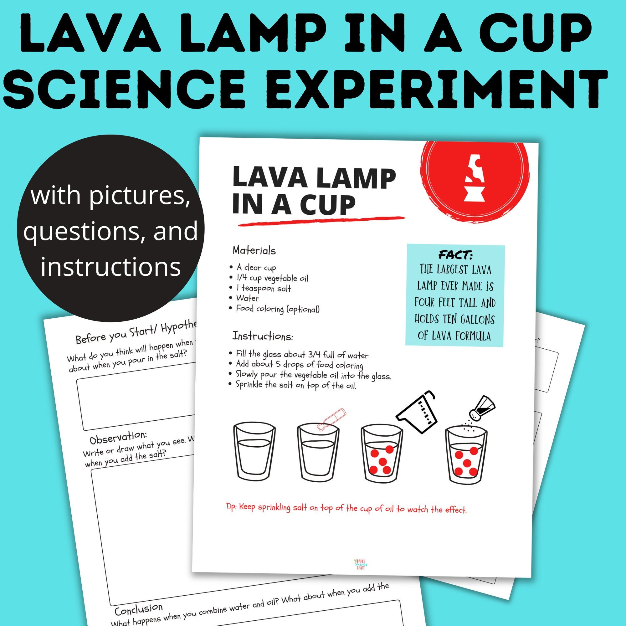 Easy Science For Kids Lava Lamp In A Cup Science Experiment Science 