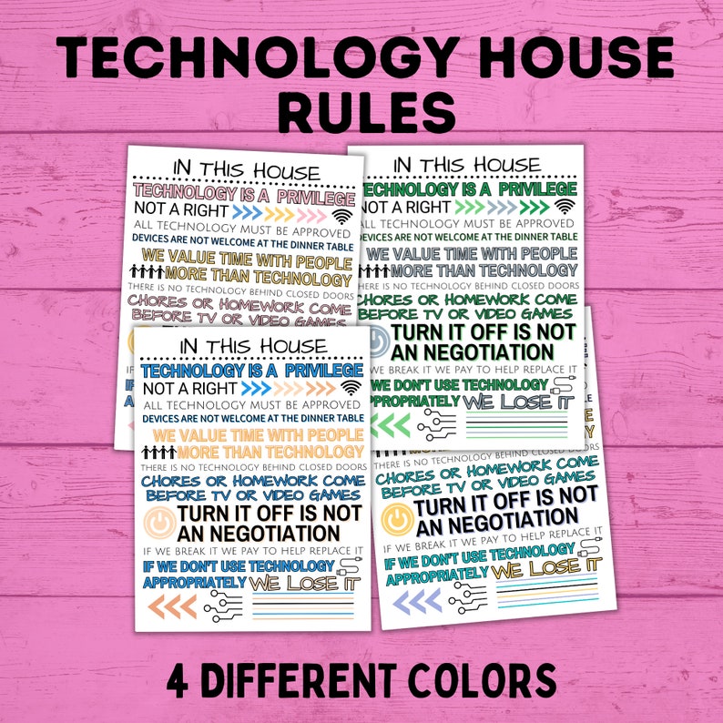 Technology Rules | Screen Time Rules | in This House Technology Rules ...