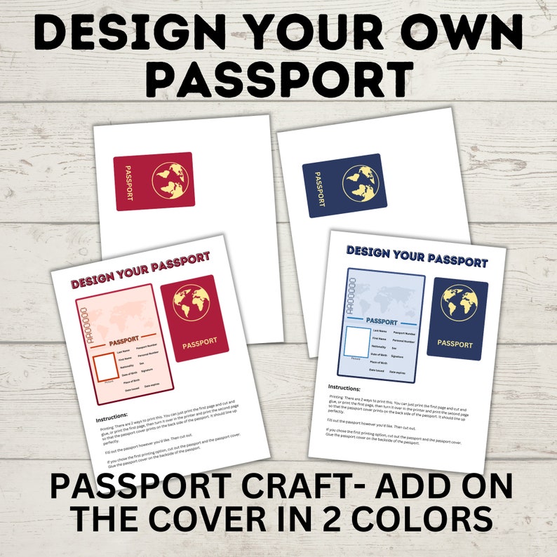 Design Your Own Passport Craft and Printable | Travel Craft | Passport ...