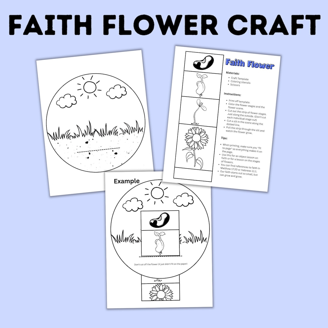 Faith Lesson | Sunday School Craft | Faith Flower Craft | Faith Sunday ...