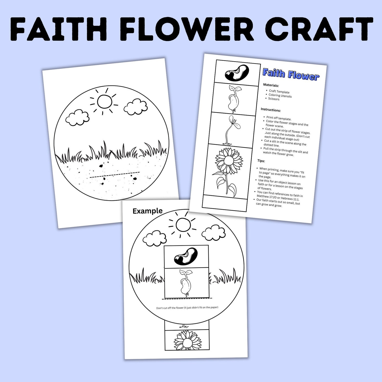 Faith Lesson | Sunday School Craft | Faith Flower Craft | Faith Sunday ...