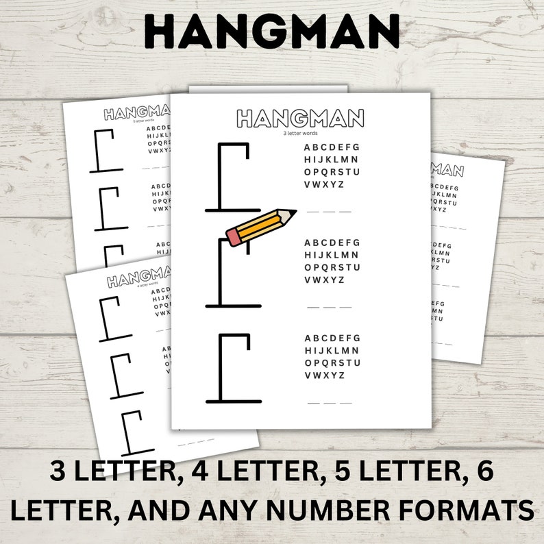 Hangman Printable for Kids | Kids Games | Pencil and Pen Games | Kids ...