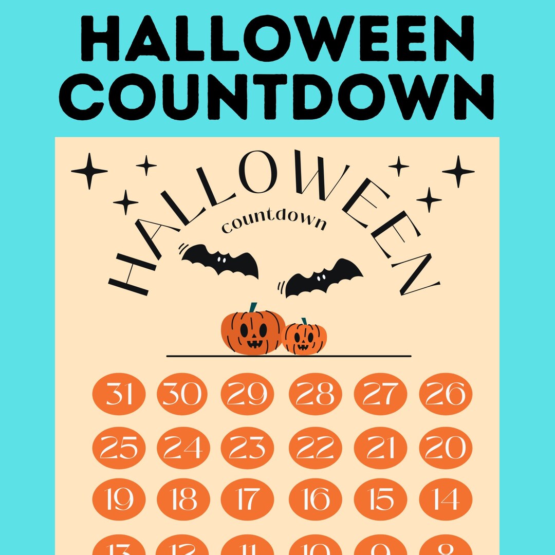 Halloween Countdown Printable: Kids Fall Activity (PDF Download) - Etsy