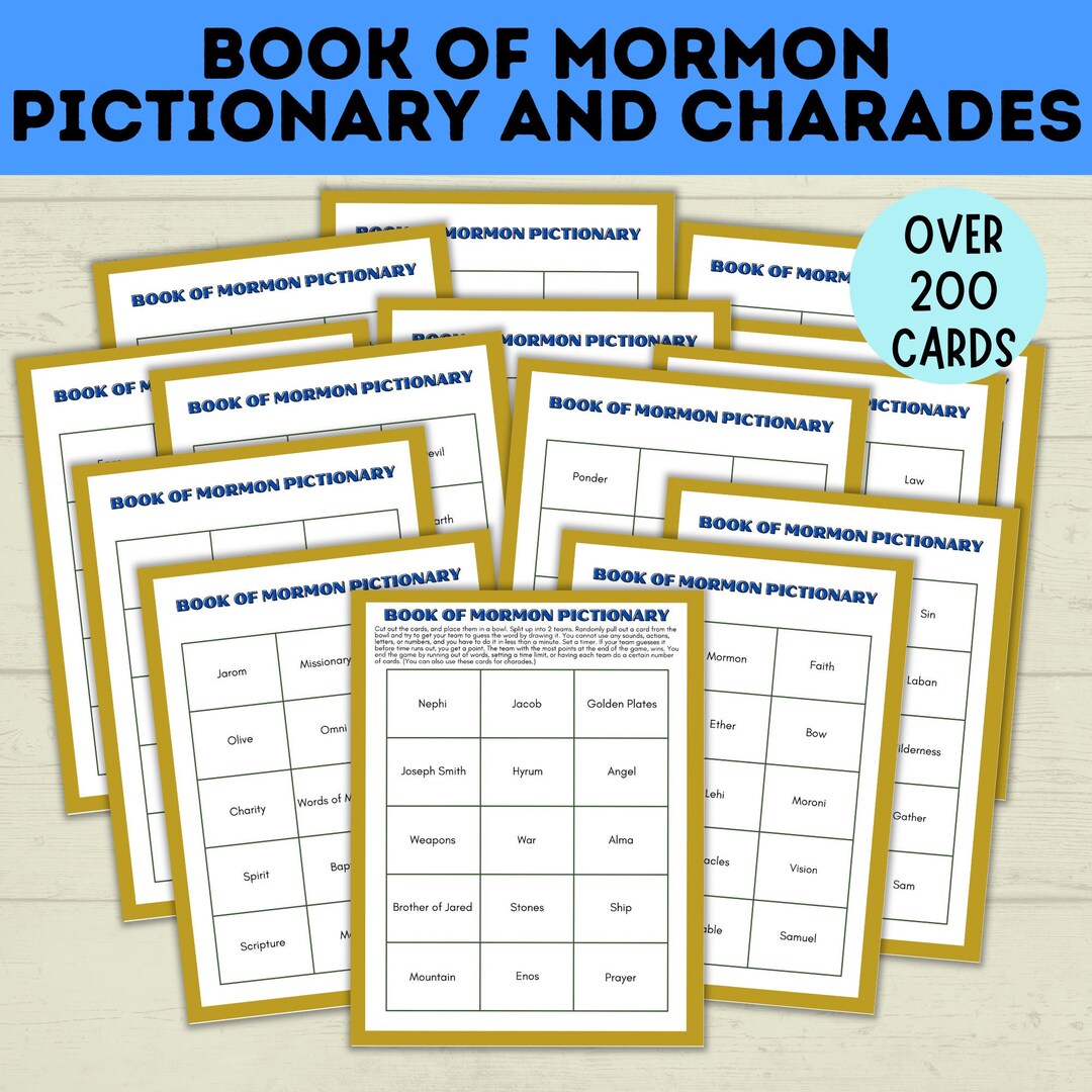Book of Mormon Pictionary and Charades | Book of Mormon Games | Youth ...
