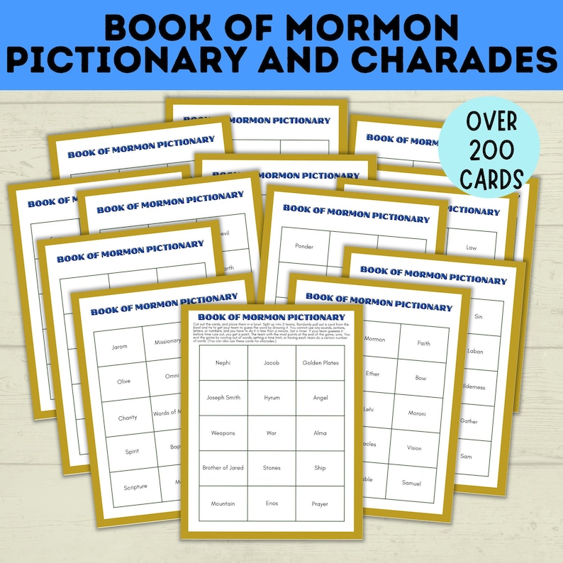 Book of Mormon Pictionary and Charades | Book of Mormon Games | Youth ...