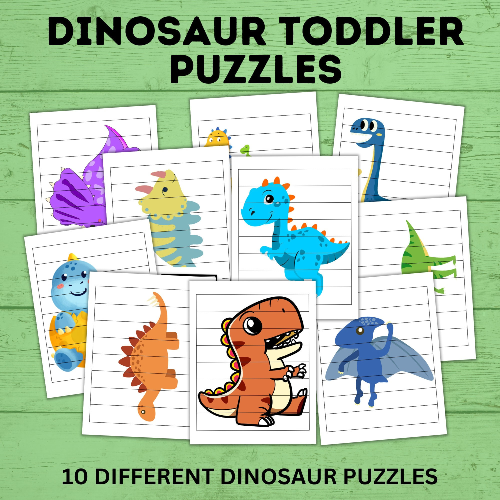 Dinosaur Puzzles for Toddlers Dinosaur Activity Dinosaur Printable ...