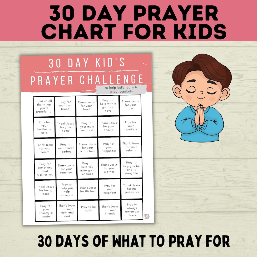 Kids Prayer | Prayer Challenge | Prayer Chart for Kids | Prayer Tracker ...