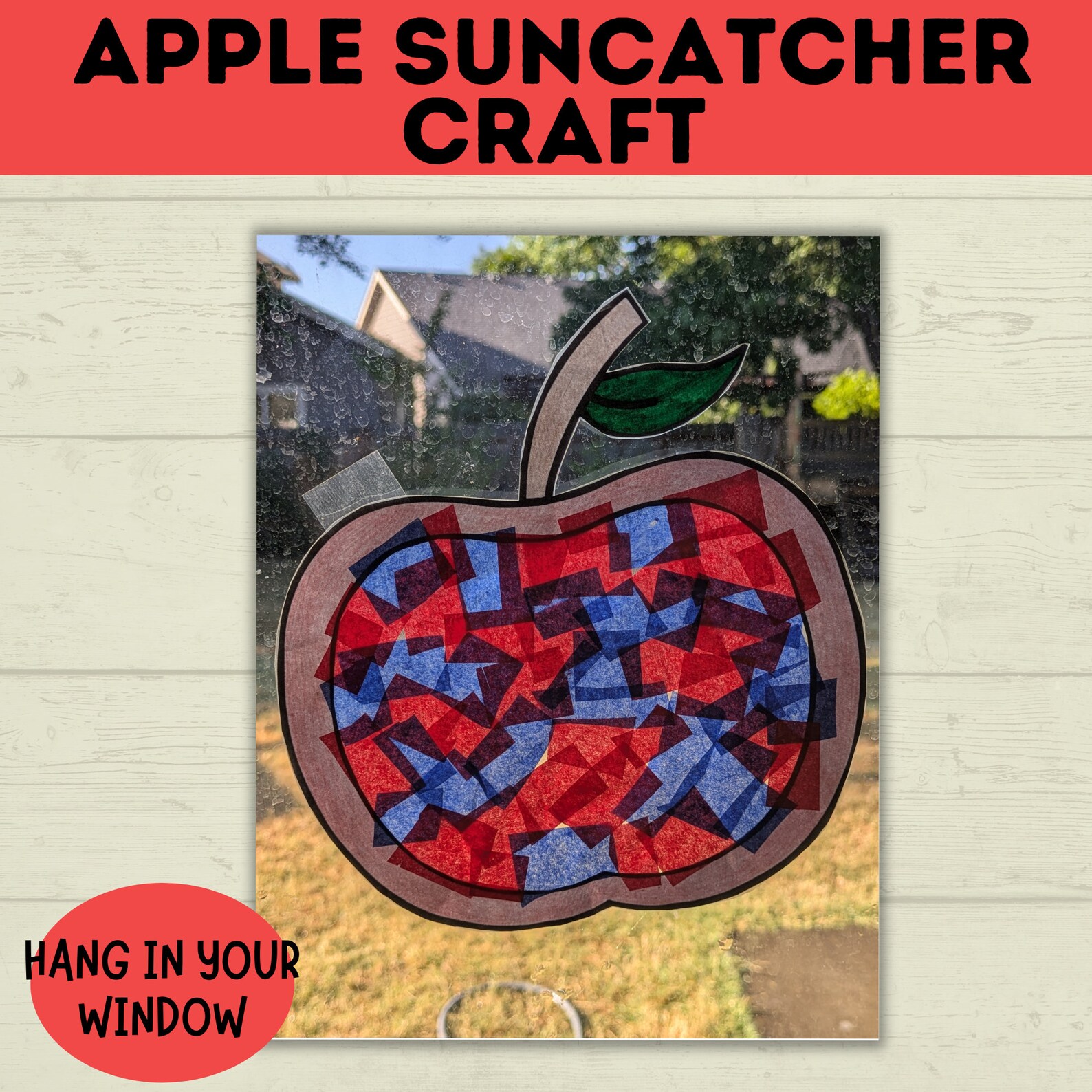 Apple Suncatcher Craft: 3 Kids Printable Templates (PDF Digital) - Etsy