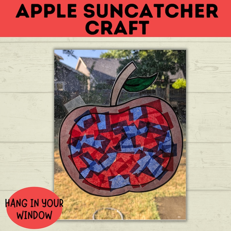 Apple Suncatcher Craft for Kids | Easy Fall Craft | Preschool Autumn ...