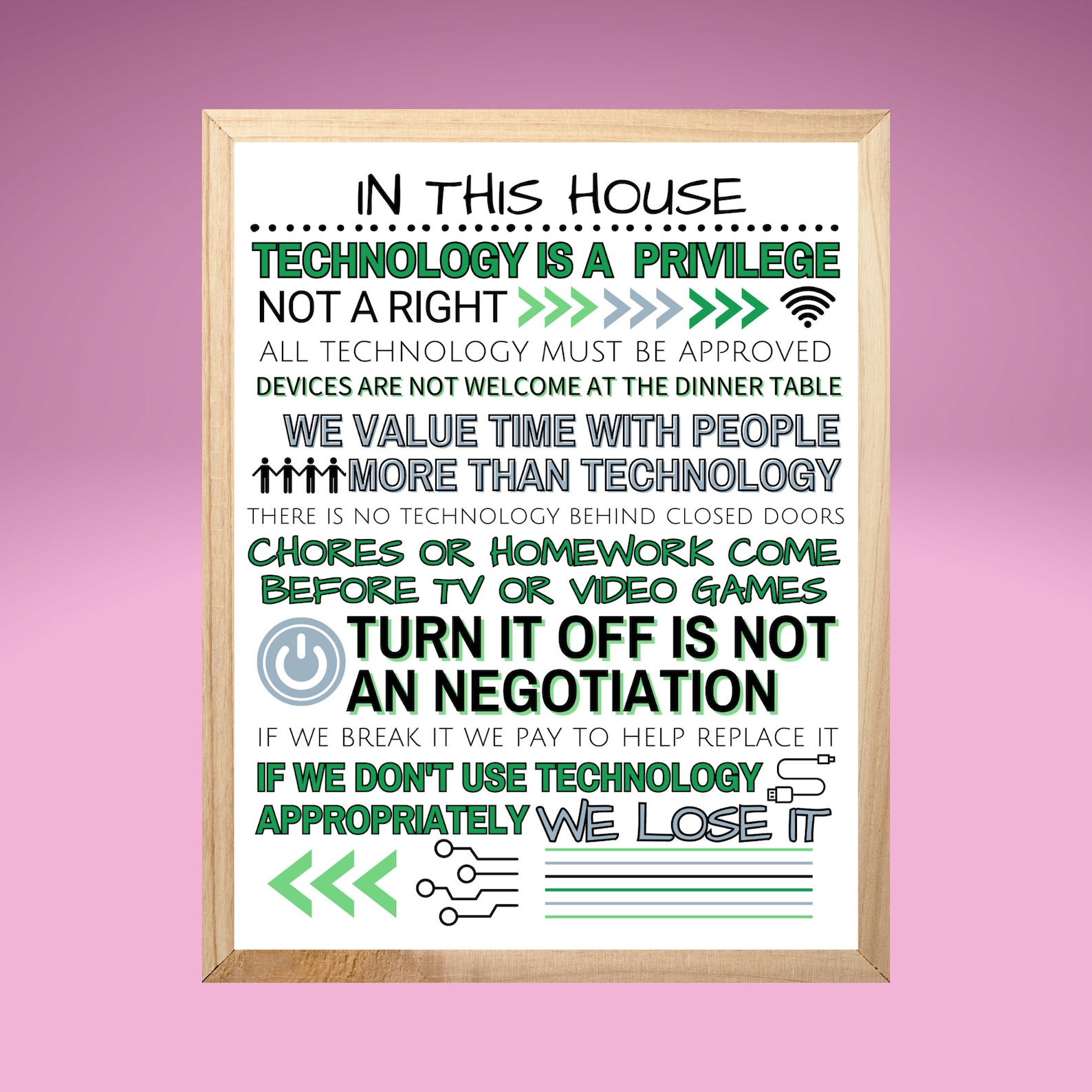 Technology Rules Screen Time Rules in This House Technology Rules ...