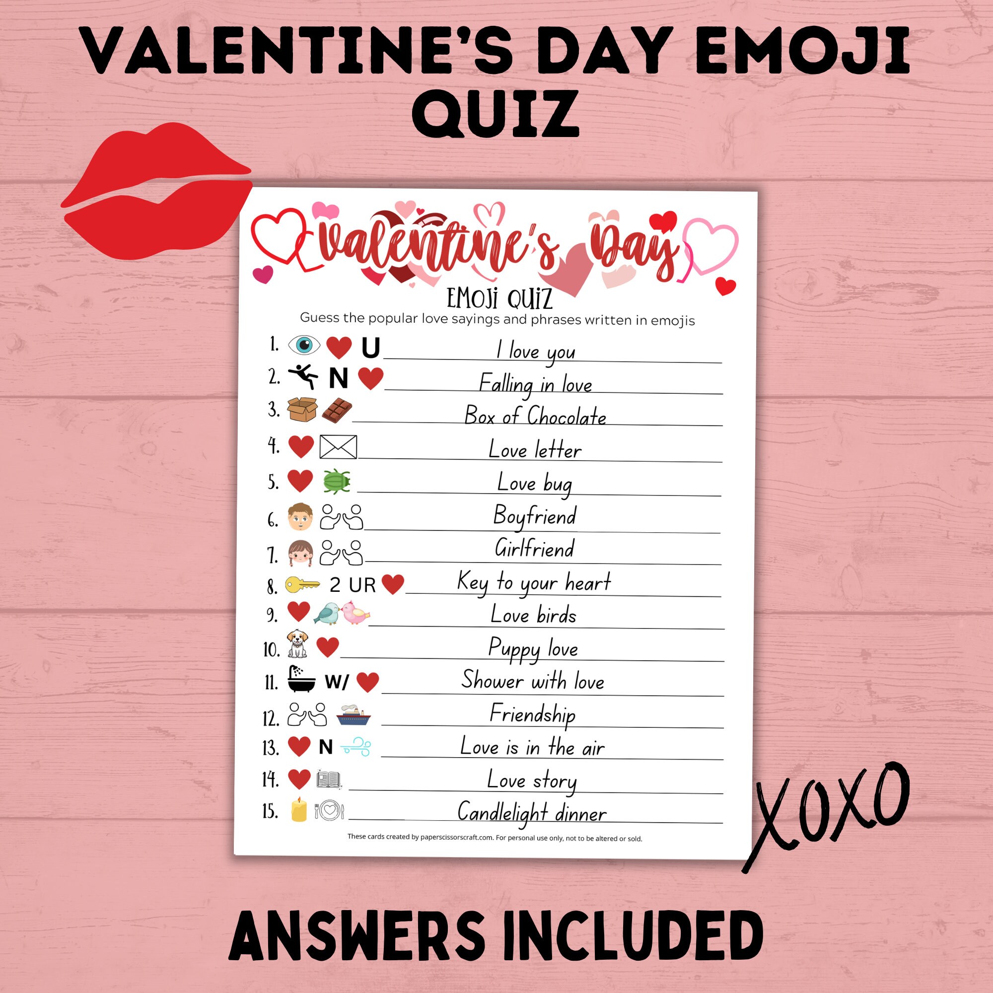 Valentine's Day Emoji Quiz Valentine's Day Games Valentine's Day ...