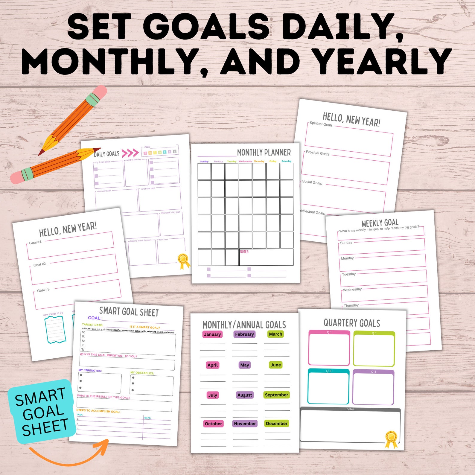 School Goal Planner for Kids | Kids Goals | Goals for Kids | Printables ...