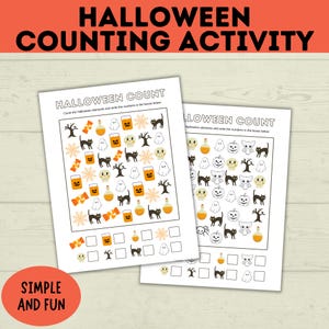 Halloween Counting Activity: Math Worksheets for Preschoolers (PDF ...