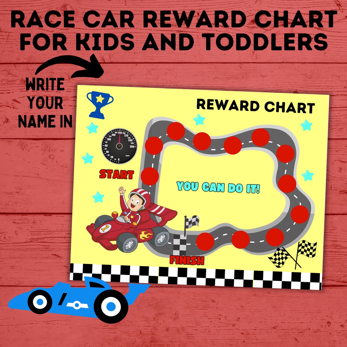 Race Car Reward Chart for Kids and Toddlers Chore Chart for - Etsy