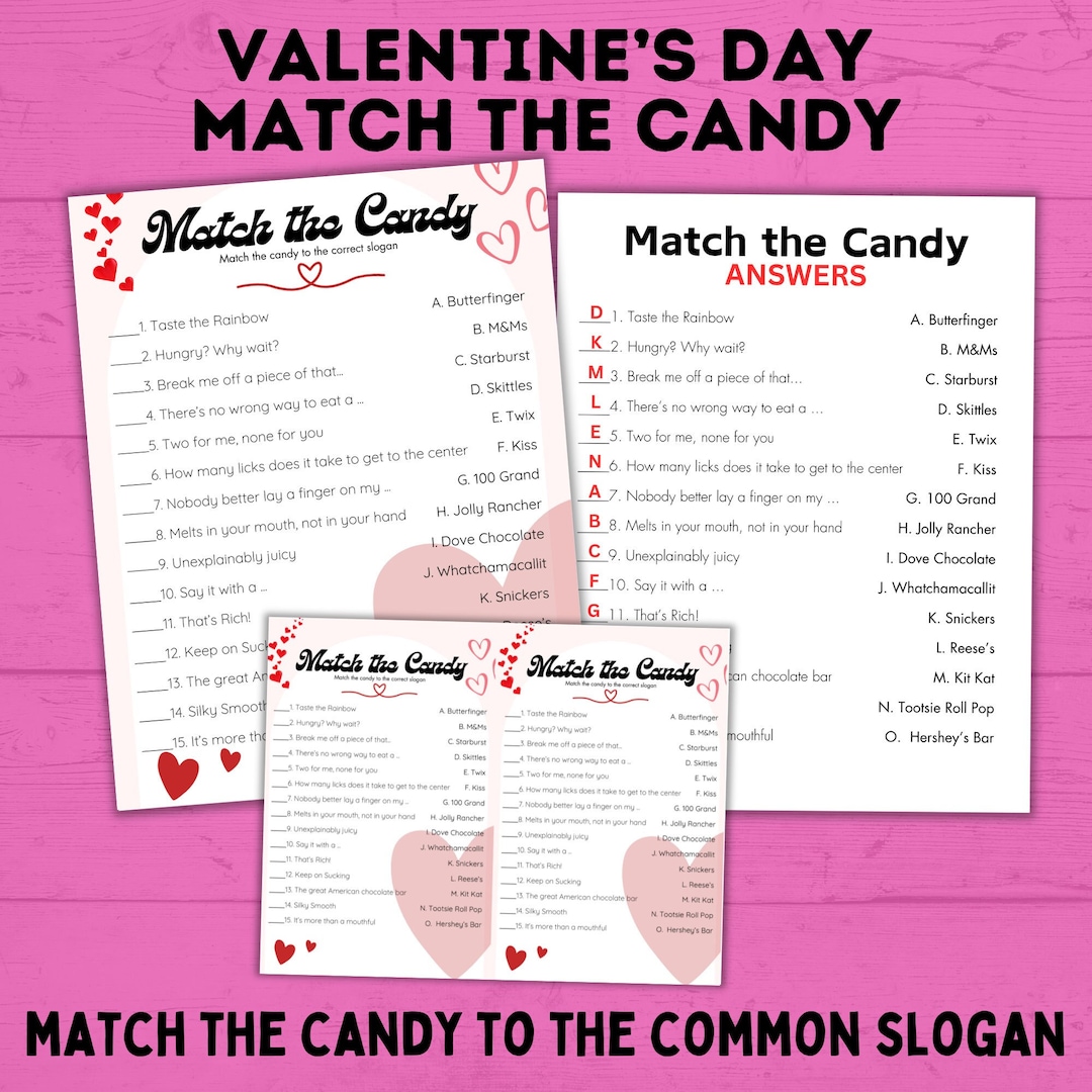 Valentine's Day Classroom Game Valentine's Day Kid's Game Match the ...
