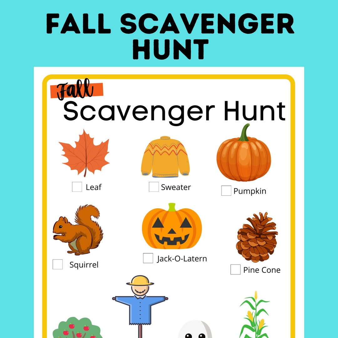 Fall Scavenger Hunt | Outdoor Scavenger Hunt | Seasonal Activities ...
