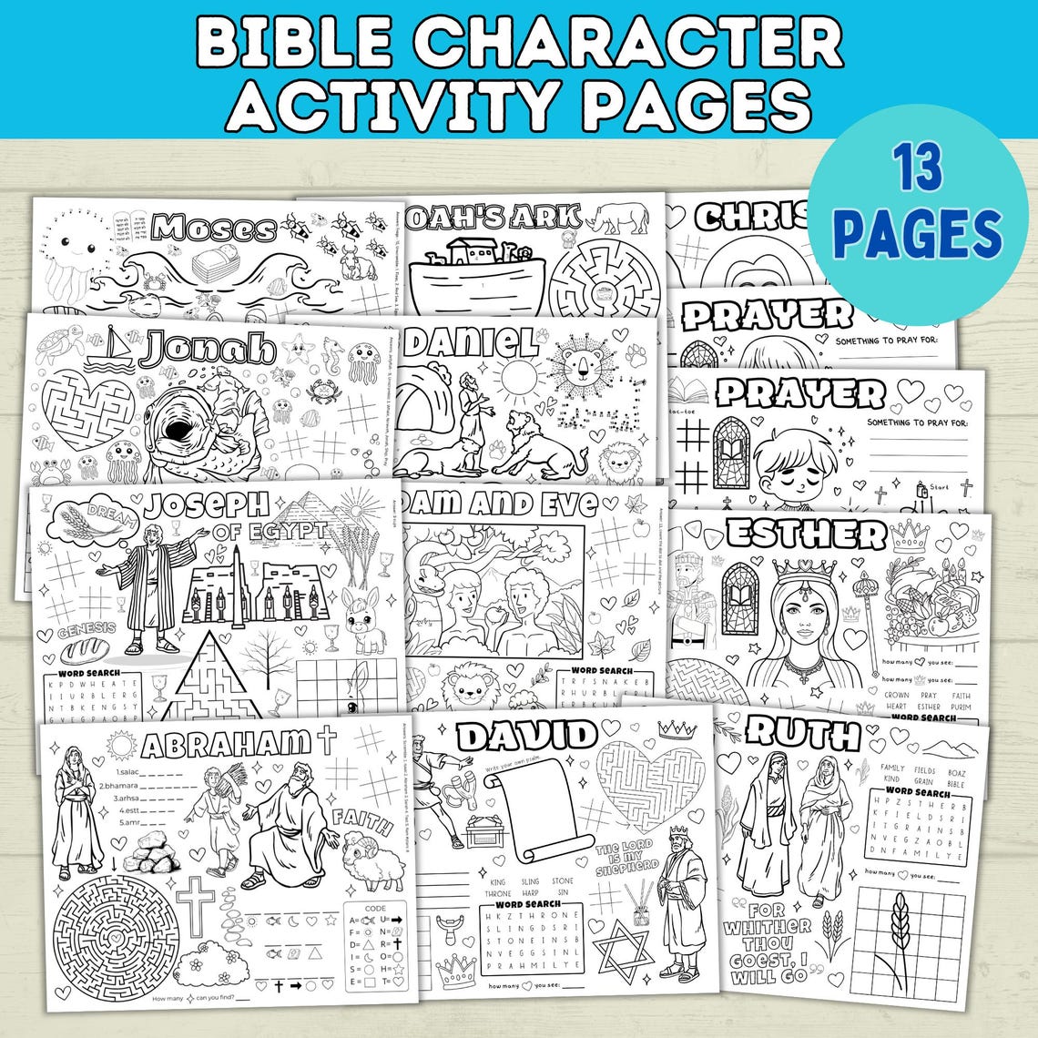 Bible Story Scripture Coloring Page Sheet for Kids, Children's Ministry ...