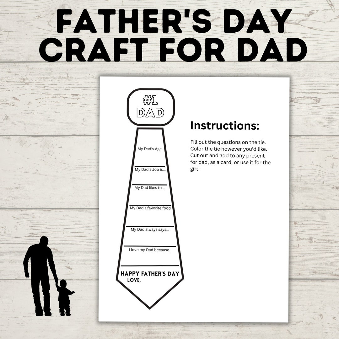 Father's Day Craft for Dad Father's Day Printable Father's Day Gift ...