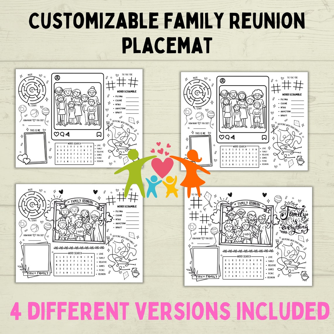 Family Reunion Activity Sheet Editable Template | Family Reunion ...