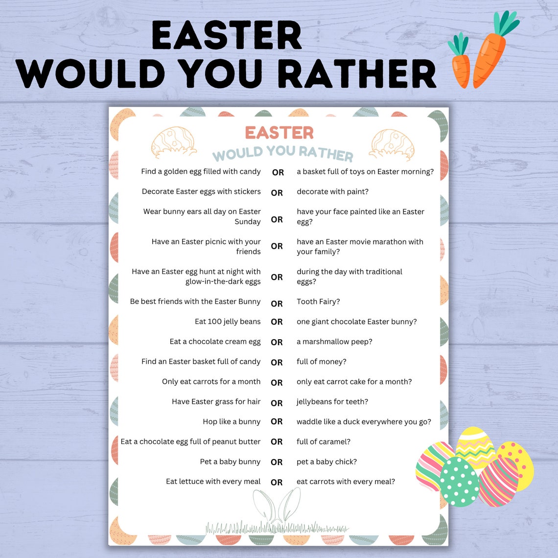 Easter Would You Rather for Kids | Easter Activities | Easter ...
