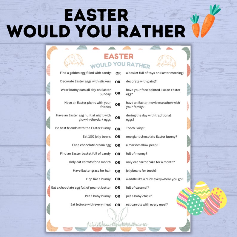 Easter Would You Rather for Kids | Easter Activities | Easter ...