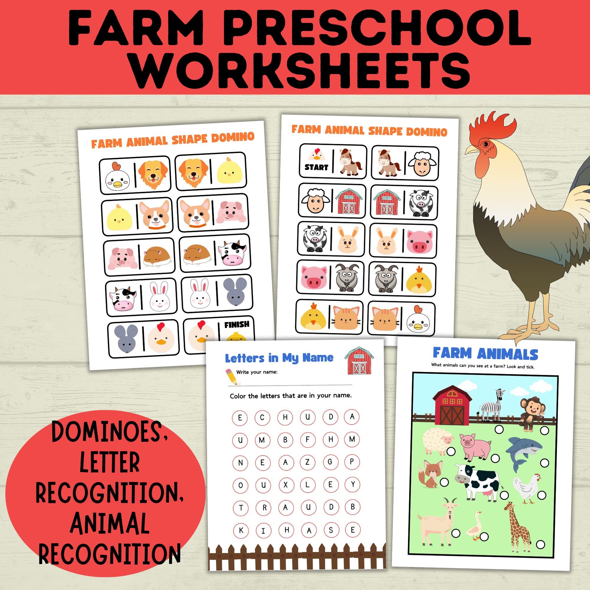Farm Preschool Worksheets Farm Activity Farm Printables Counting ...