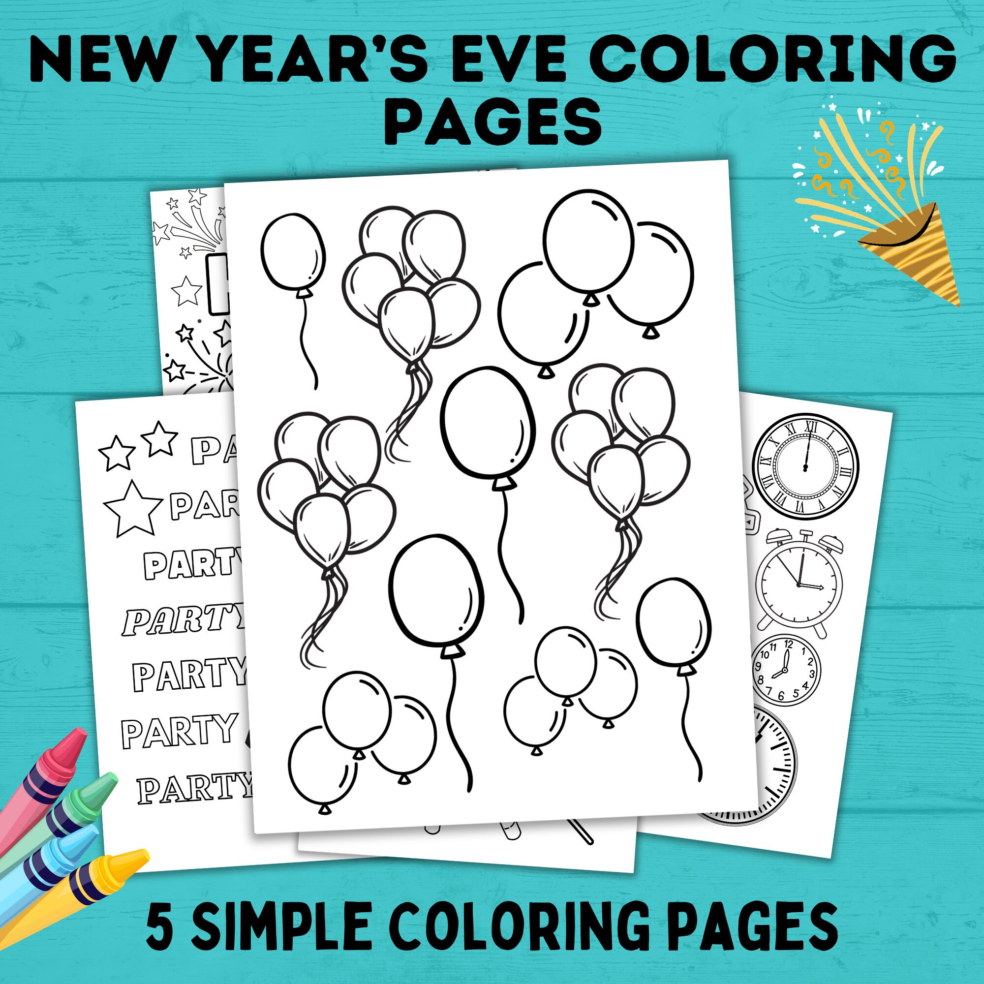 New Year's Eve Coloring Pages for Kids | New Year's Eve Activities ...