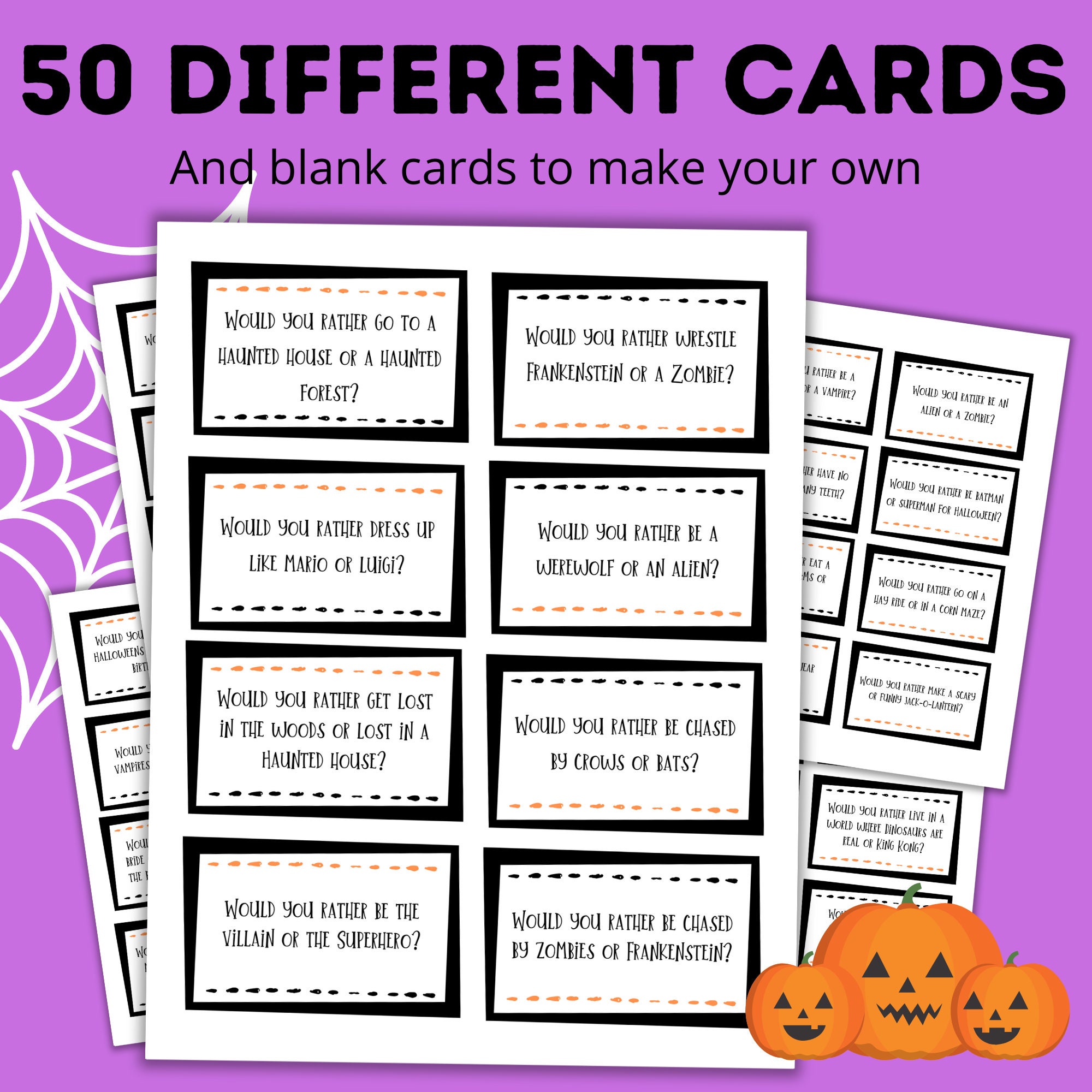 Halloween Would You Rather Cards for Kids | Halloween Games | Halloween ...