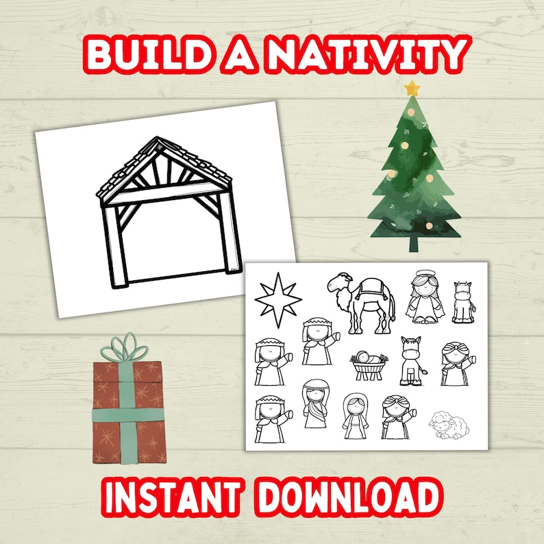 Build a Nativity Scene Activity Printable for Kids, Christmas ...