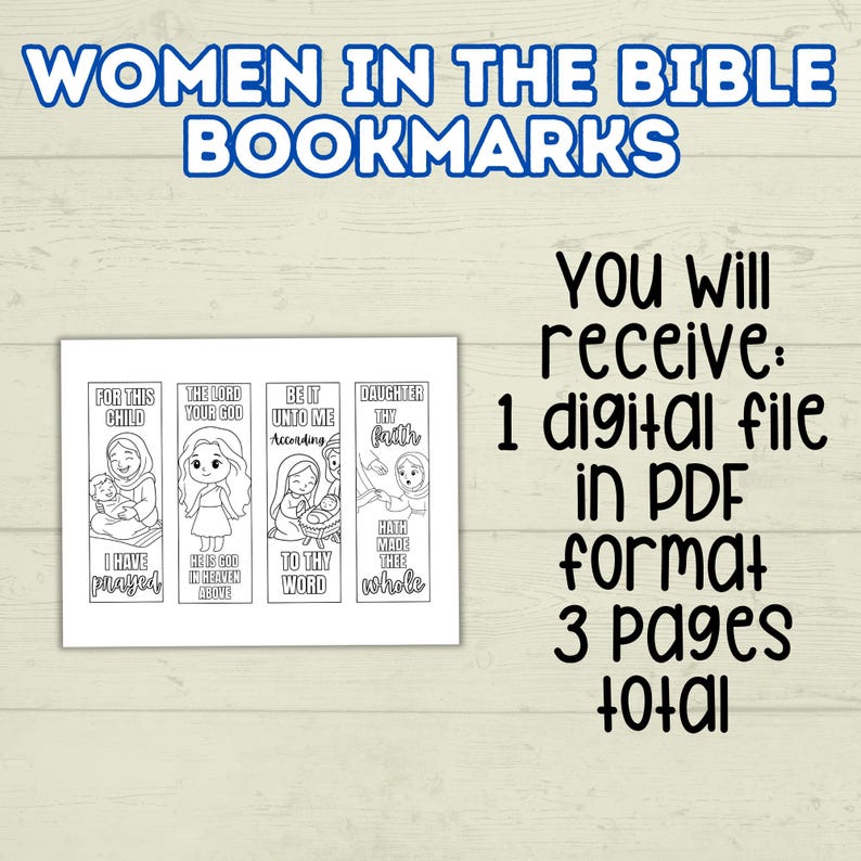 Women in the Bible Bookmarks, Bible Bookmarks, Christian Bookmarks ...