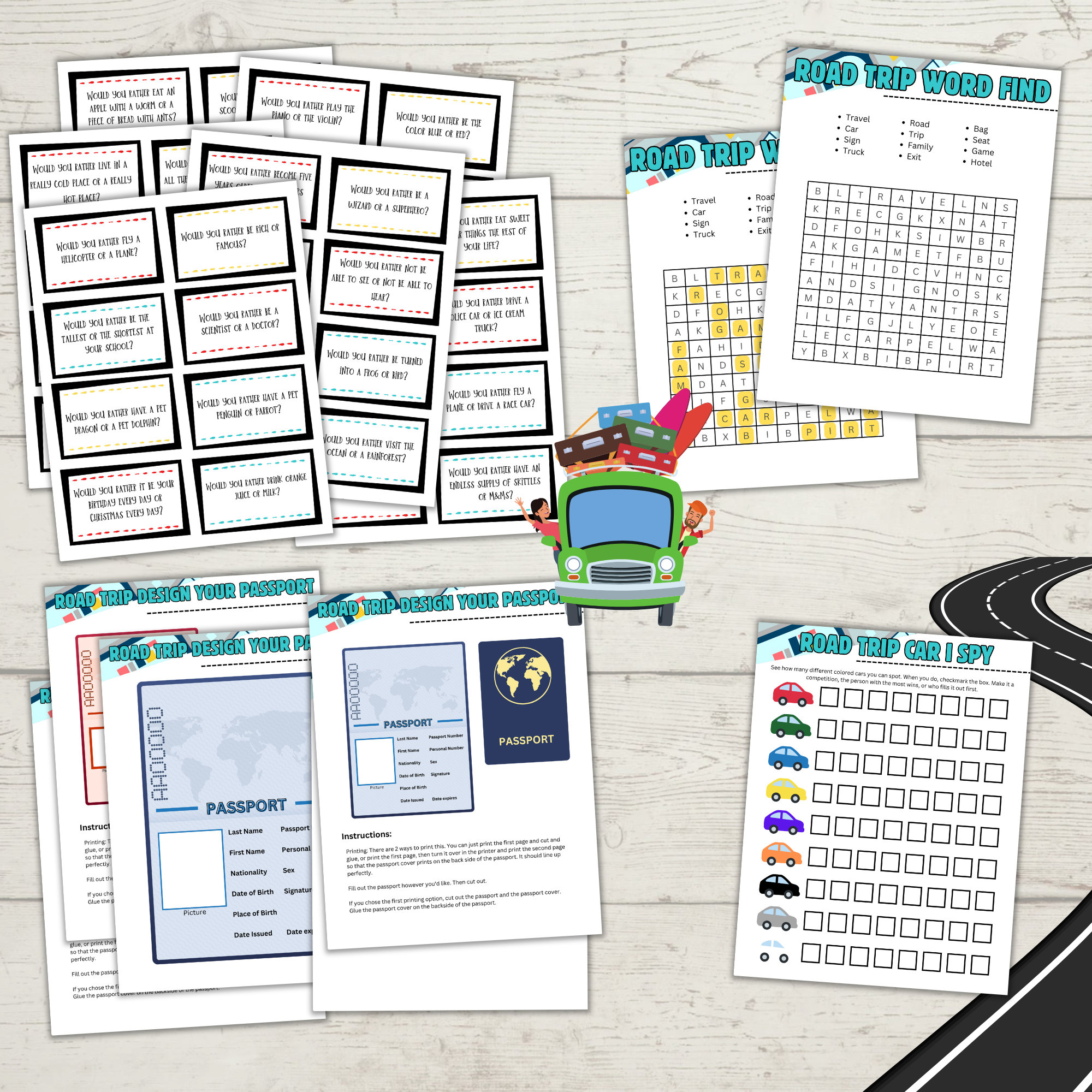 Road Trip Games | Road Trip Bundle | Road Trip Printables for Kids ...