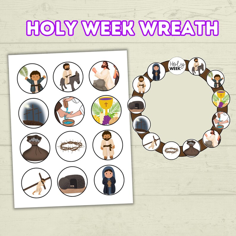 Holy Week Story Craft, Holy Week Wreath, Palm Sunday Bible Craft ...