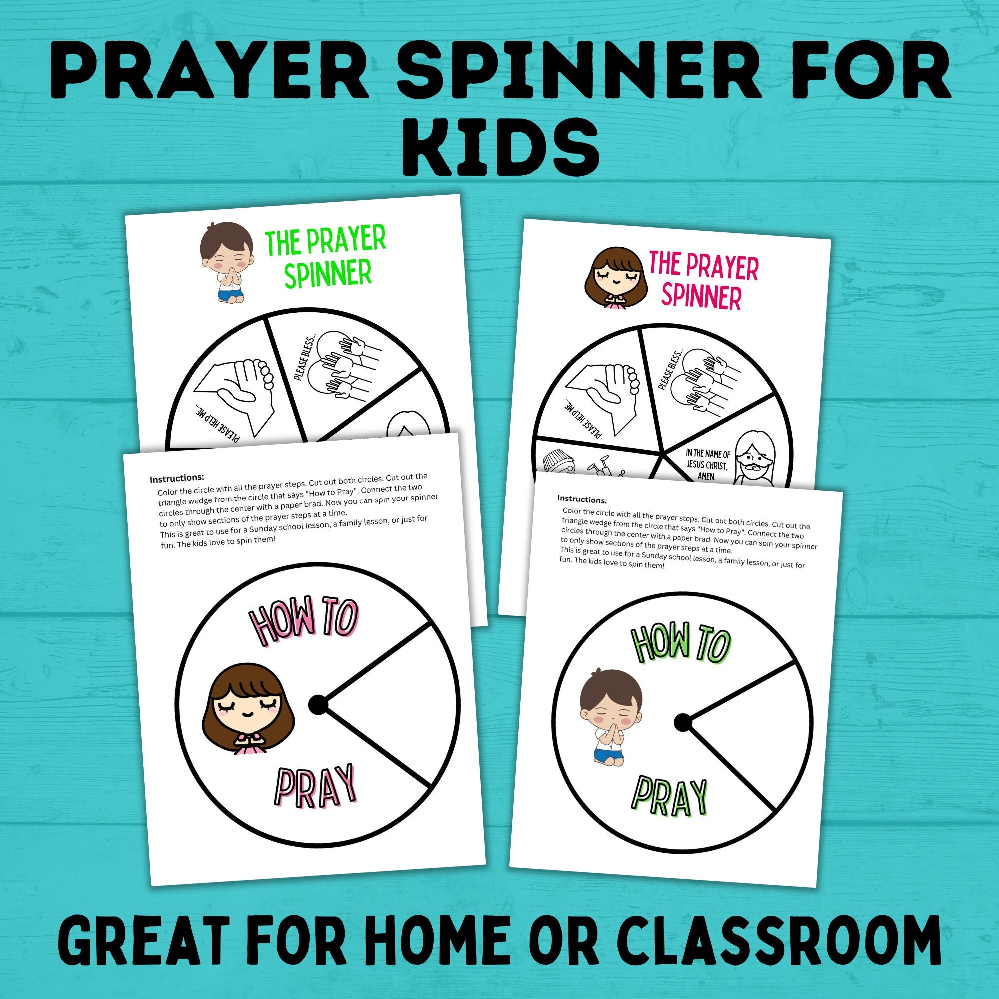 How to Pray Prayer Spinner for Kids | Teach Kids How to Pray | Prayer ...