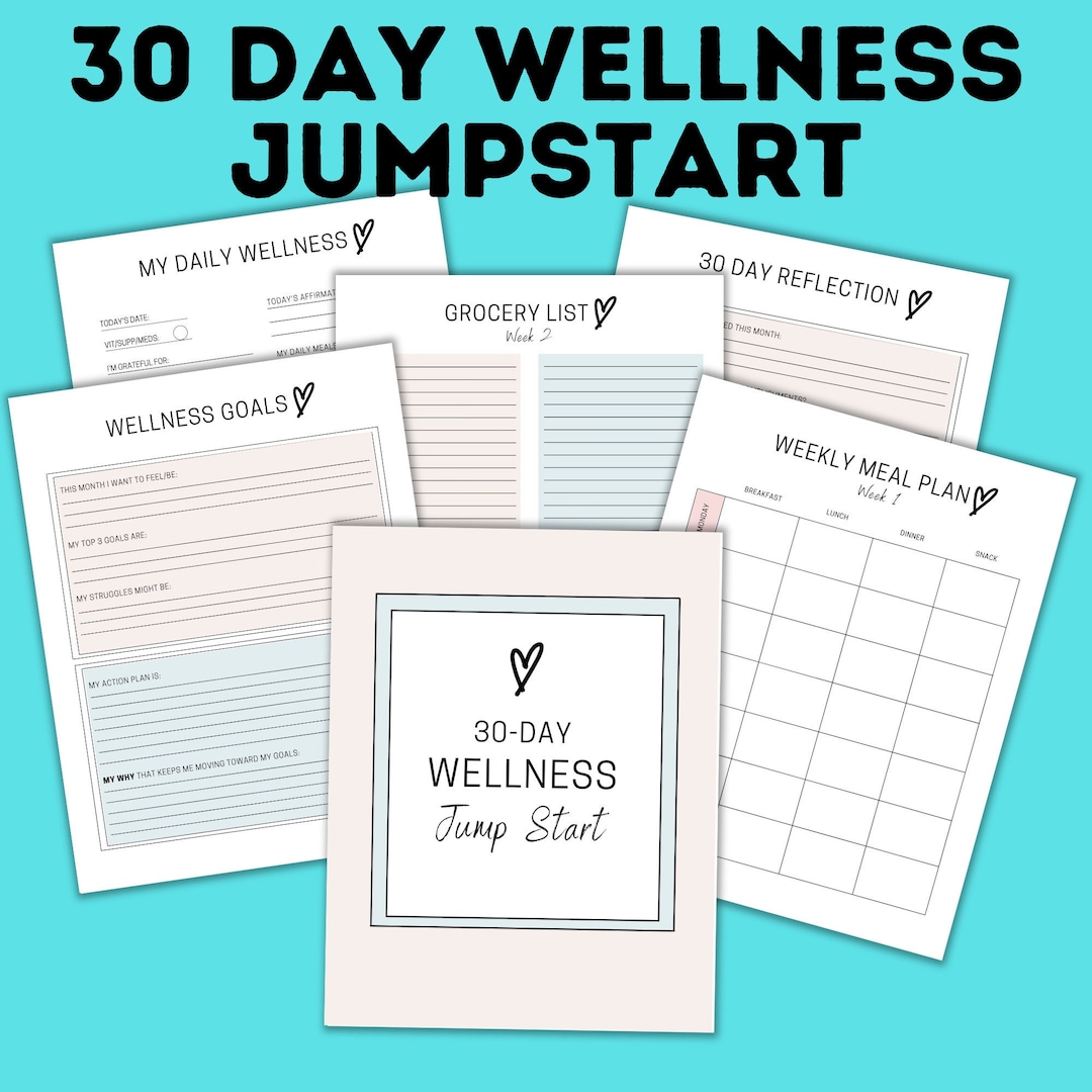 Health Planner | Fitness Tracker | 30 Day Wellness Jump Start Challenge ...